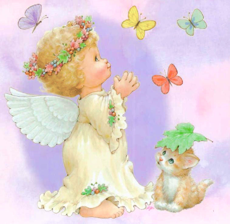 FULLY BEADED! ANGEL WITH BUTTERFLIES 35*35cm – Rhinestone Art